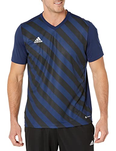 adidas Men's Entrada 22 Graphic Jersey, Team Navy Blue/Black, Medium