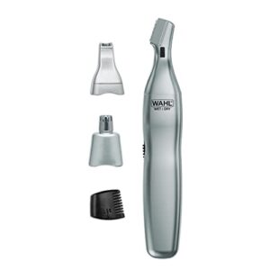 wahl men’s nose hair trimmer, for eyebrows, neckline, nose & ear hair, precision detail trimming with interchangeable heads, battery included – model 5545-400