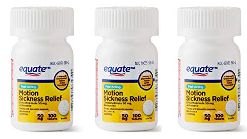 Equate Motion Sickness Dimenhydrinate 50 mg Generic Dramamine 100 Tablets (3 Pack)