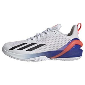 adidas Men's Adizero Cybersonic Tennis Shoe, White/Black/Solar Red, 13