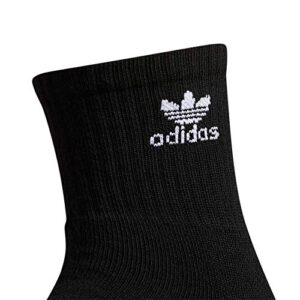 adidas Originals Trefoil Quarter Socks (6-Pair), Black, Large