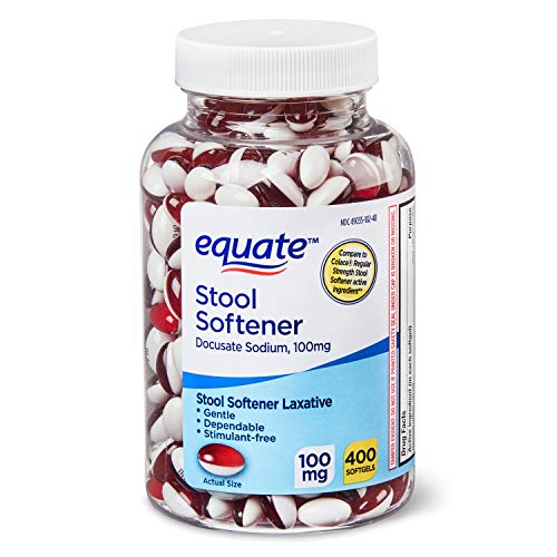 Equate Stool Softener 100 mg, 400 Softgels - Docusate Sodium