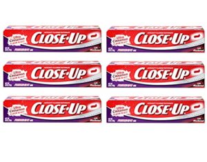 close-up toothpaste, refreshing red gel, anticavity fluoride, cinnamon, 6 ounce (pack of 6)