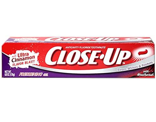 Close-Up Toothpaste, Refreshing Red Gel, Anticavity Fluoride, Cinnamon, 6 Ounce (Pack of 6)