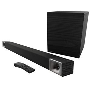 klipsch cinema 600 sound bar 3.1 home theater system with hdmi-arc for easy set-up, black