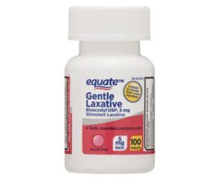 100 ct bottle gentle laxative tablets, bisacodyl usp 5mg by equate compare to dulcolax