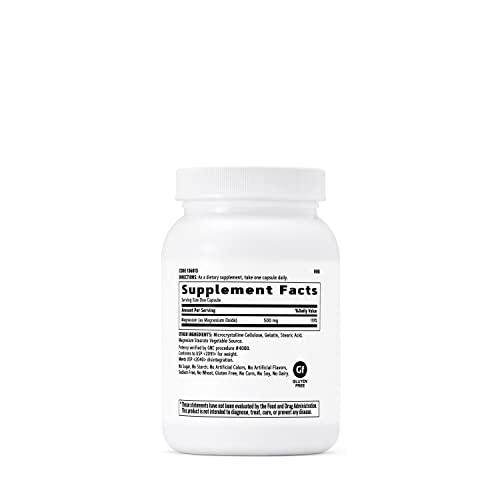 GNC Magnesium 500mg, 120 Capsules, Supports Calcium Absorption and Strong Teeth and Bones