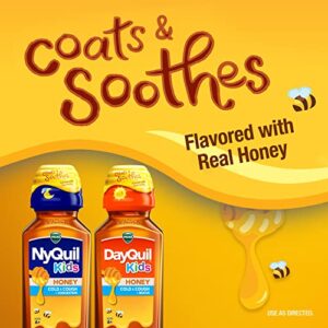 Vicks Kids NyQuil/DayQuil Honey Cold & Cough + Congestion Relief Combo Pack for Nighttime & Daytime Cough & Congestion, Flavored with Real Honey, for Children Ages 6+, 8 FL OZ NyQuil, 8 FL OZ DayQuil