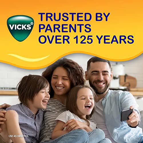 Vicks DayQuil Kids Cold and Cough + Mucus Relief Made with Real Honey for Kids 6+ Tastes Great 8oz