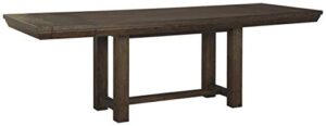 signature design by ashley dellbeck casual rectangular dining extension table, seats up to 8, dark brown