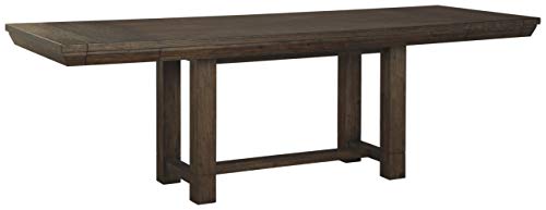 Signature Design by Ashley Dellbeck Casual Rectangular Dining Extension Table, Seats up to 8, Dark Brown