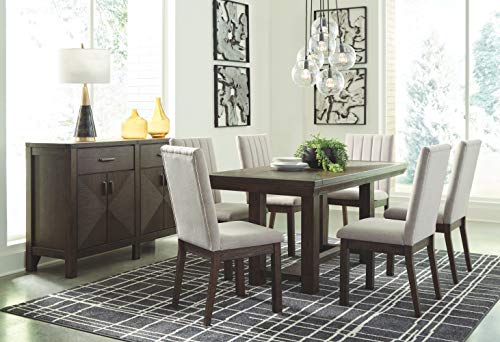 Signature Design by Ashley Dellbeck Casual Rectangular Dining Extension Table, Seats up to 8, Dark Brown