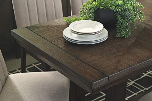 Signature Design by Ashley Dellbeck Casual Rectangular Dining Extension Table, Seats up to 8, Dark Brown