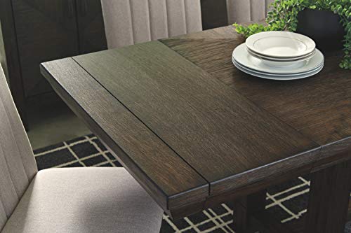 Signature Design by Ashley Dellbeck Casual Rectangular Dining Extension Table, Seats up to 8, Dark Brown