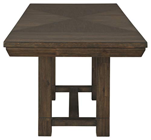 Signature Design by Ashley Dellbeck Casual Rectangular Dining Extension Table, Seats up to 8, Dark Brown