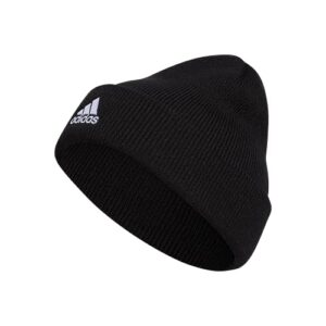 adidas men’s team issue fold beanie, black/white f21, one size