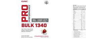 GNC Pro Performance Bulk 1340 - Strawberries and Cream, 9 Servings, Supports Muscle Energy, Recovery and Growth