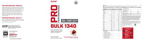 GNC Pro Performance Bulk 1340 - Strawberries and Cream, 9 Servings, Supports Muscle Energy, Recovery and Growth