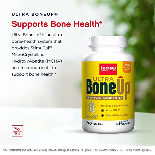 Jarrow Formulas Ultra Bone-Up Powerful Multinutrient Bone Health Includes More MK-7 & JarroSil Activated Silicon for Added Support - 120 Servings, 240 Count