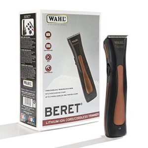 wahl professional- beret lithium ion cord cordless ultra quiet electric trimmer for professional barbers and stylists – model 8841