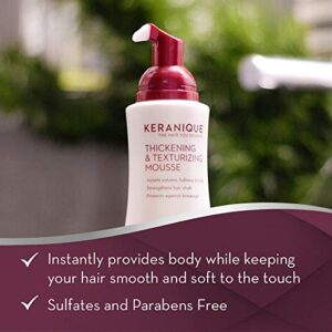 Keranique 60 Day Hair Thickening Kit | Shampoo, Conditioner, and Texturizing Mousse | Free of Sulfates, Dyes and Parabens | Improves Hair Texture | Strengthens Thinning Hair