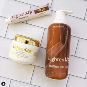 LightenUp Plus Clarifying Gel - 1 fl oz / 30 ml - Dark Spots Cream, Reduce Hyperpigmentation on: Dark Knuckles, Elbows, Hands, Armpits, with Alpha Arbutin, Fruity Tamarind Extract