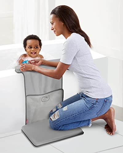 Skip Hop Baby Bath All-in-One Elbow Saver and Kneeler, Moby, Grey