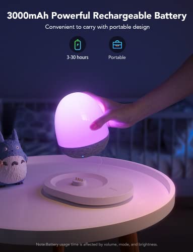 Govee RGBIC Easter Night Light, Sound Machine, Bluetooth Speaker in One, 60+ Music, Game & Sence Modes, Portable Table Lamp with Charging Base, White Noise Machine, Sleep Trainer for Gentle Wake Up