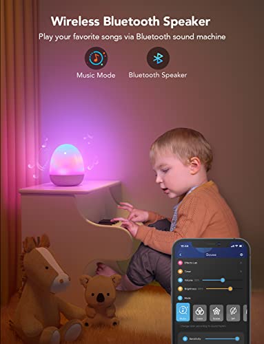 Govee RGBIC Easter Night Light, Sound Machine, Bluetooth Speaker in One, 60+ Music, Game & Sence Modes, Portable Table Lamp with Charging Base, White Noise Machine, Sleep Trainer for Gentle Wake Up