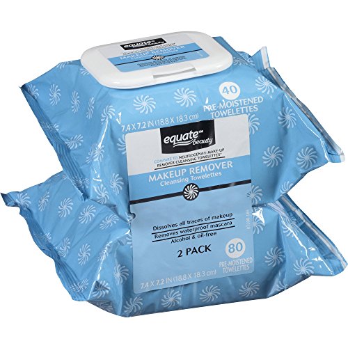 Equate Makeup Remover Cleansing Towelettes 80ct, Pack of 3