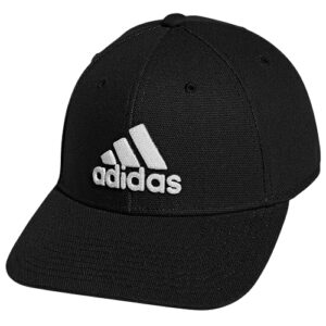 adidas men’s producer 2 structured stretch fit cap, black/white, small-medium