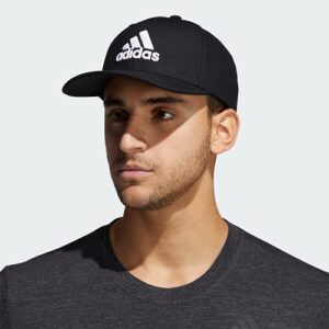 adidas Men's Producer 2 Structured Stretch Fit Cap, Black/White, Small-Medium