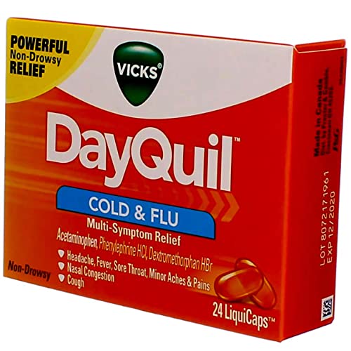 Vicks 01443BX DayQuil Cold & Flu LiquiCaps, 24/Box