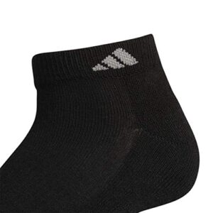 adidas Women's Athletic Cushioned Low Cut Socks with Arch Compression (6-Pair), Black/Aluminum 2, Medium