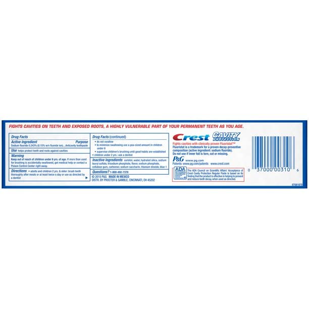 Crest Cavity Protection Toothpaste Regular - 8.2 Ounce (Pack of 4)