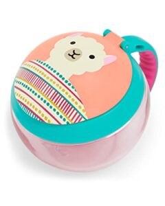 skip hop baby snack container, zoo snack cup, llama