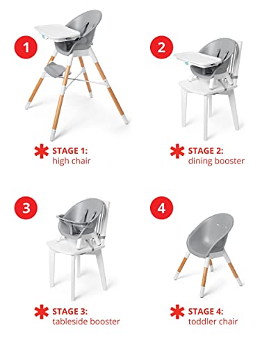 Skip Hop Baby High Chair, Eon 4-in-1, Grey/White