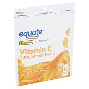 equate vitamin c supplement drops 80ct, compare to halls defense