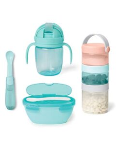 skip hop baby feeding travel set, 6pc, soft tea