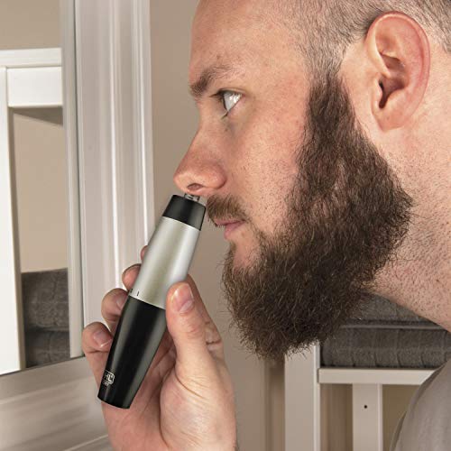 Wahl Groomsman Men’s Lithium Battery Powered Ear, Nose, & Brow Trimmer for Eyebrow & Facial Hair Trimming for Men with 2 Interchangeable Heads – Model 5560-2801