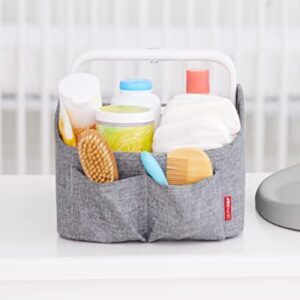 Skip Hop Diaper Caddy Organizer with Touch Sensor Night Light, Nursery Style, Heather Grey