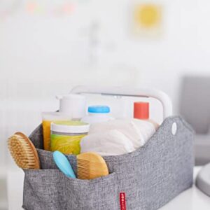 Skip Hop Diaper Caddy Organizer with Touch Sensor Night Light, Nursery Style, Heather Grey