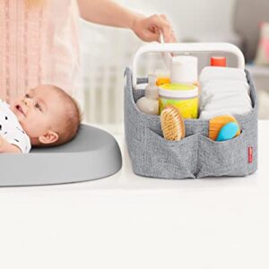 Skip Hop Diaper Caddy Organizer with Touch Sensor Night Light, Nursery Style, Heather Grey