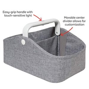 Skip Hop Diaper Caddy Organizer with Touch Sensor Night Light, Nursery Style, Heather Grey