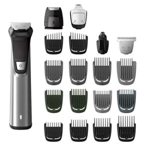 philips norelco multigroomer all-in-one trimmer series 7000, 23 piece mens grooming kit, trimmer for beard, head, body, and face, no blade oil needed, mg7750/49