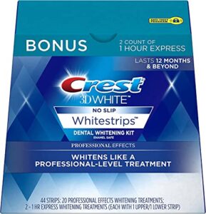 crest 3d whitestrips, professional effects, teeth whitening strip kit, 44 strips (22 count pack)