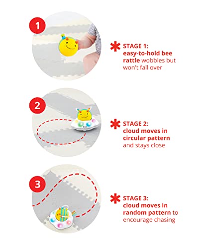 Skip Hop 3-Stage Developmental Learning Crawl Toy, Explore & More Follow-Me Bee