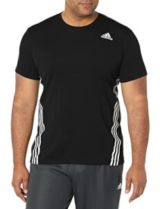 adidas men’s aeroready 3-stripes tee, black/white, medium