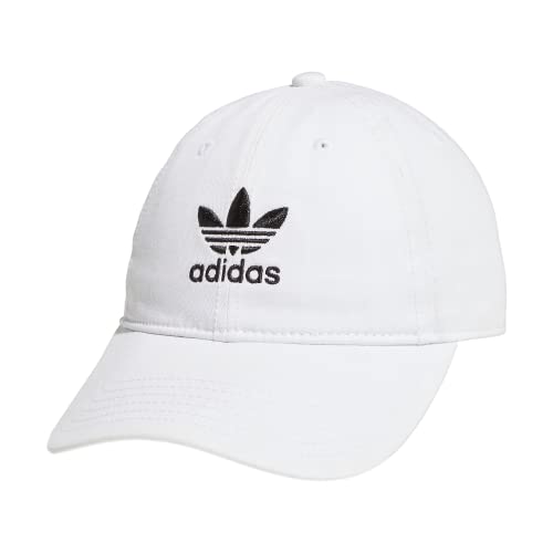 adidas Originals Women's Relaxed Fit Adjustable Strapback Cap, White/Black, One Size