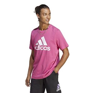 adidas men’s essentials single jersey big logo t-shirt, semi lucid fuchsia, x-large